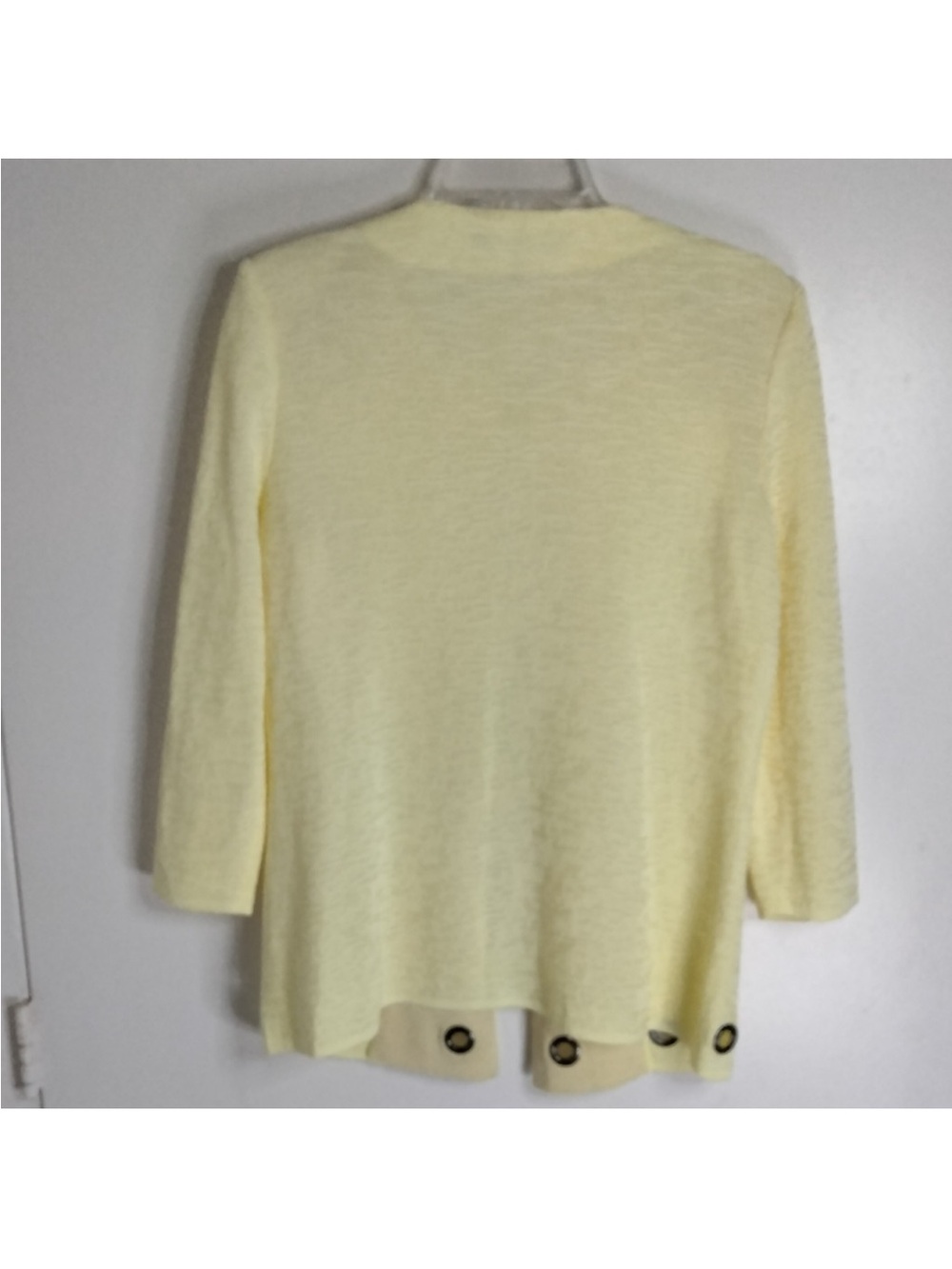 Ming Wang | Jackets & Coats | Ming Wang Yellow Openfront Textured Swing ...